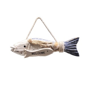 Hanging Wooden Fish With A Welcome Fish Decoration - Bed Bath & Beyond ...