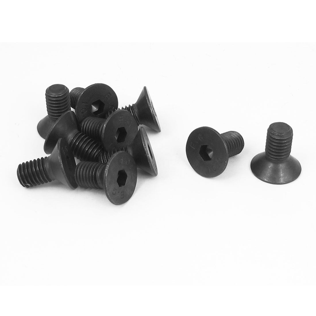 M10 x 16mm Metric Hex Socket Countersunk Flat Head Screw Bolts Black ...