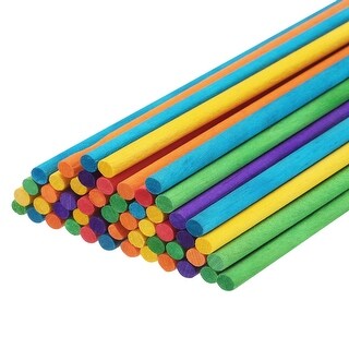 Colorful Wood Craft Sticks, 6 Inch Rainbow Round Wooden Crafts Stick ...