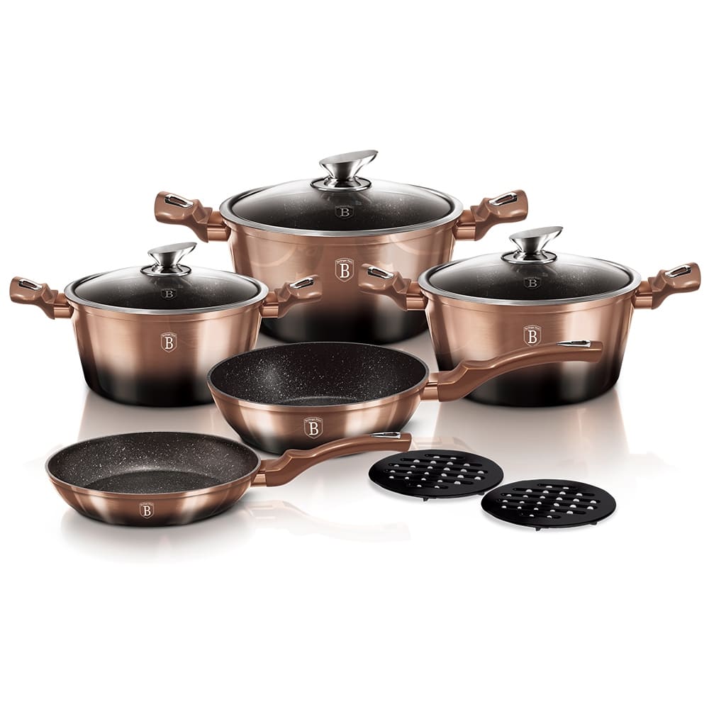 Berlinger Haus 10-Piece Kitchen Cookware Set Rose Gold Collection ...