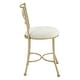 Azalea Park Art Decor Upholstered Iron Vanity Stool - Gold & White - 16 ...