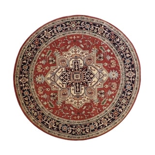 Wahi Rugs Traditional Wool Hand Knotted Rug 7.7x7.7 - 8' x 8' - Bed ...