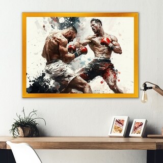 Designart "Boxers In Match III" Modern Framed Art Print - Bed Bath ...