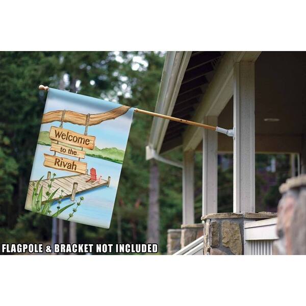 Green and Blue Welcome to the Rivah Outdoor House Flag 40" x 28" - Bed ...