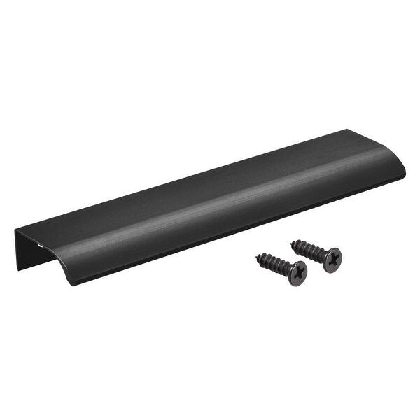 Edge Pull Handle 150mm L x 35mm Inner W Aluminum Cabinet Pull Black 2 ...