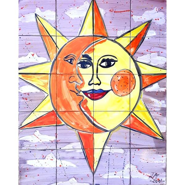 24in x 30in Sun Moon Fusion Backsplash 20pc Tile Ceramic Wall Mural ...