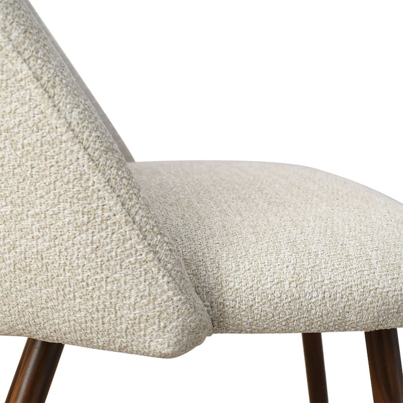 Upholstered Cutout Back Dining Chair with Walnut Leg(Set of 4 ...