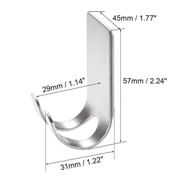 Adhesive Hooks Wall Hooks Stainless Steel Hanger 57mmx45mmx31mm , 6pcs ...