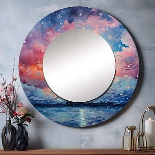 Designart "Colorful Sky Photo Ethereal Illusion I" Landscapes Round ...