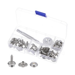 15 Sets Screw Snap Kit 15mm Stainless Steel Snaps Button with Tool ...