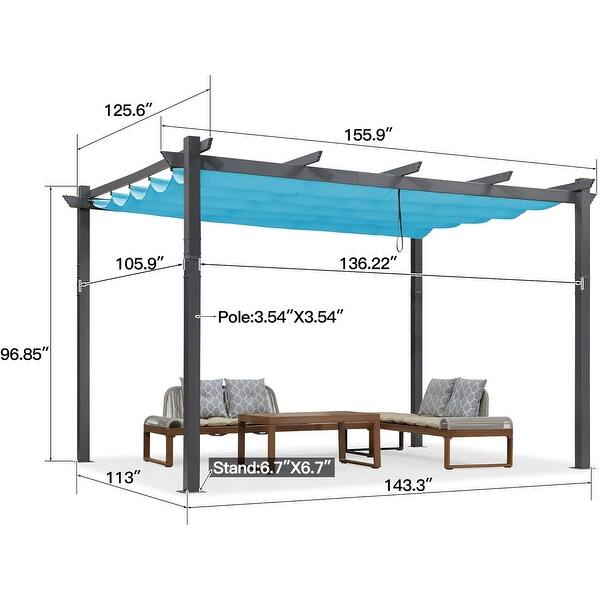 PURPLE LEAF Gazebo Outdoor Retractable Modern Yard Metal Grape Trellis ...