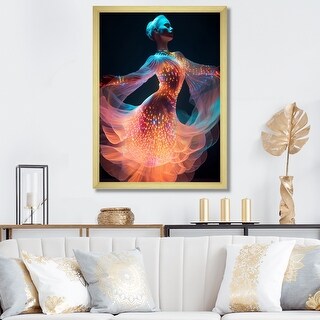 Designart "Translucent Light Dancer I" Woman Fashion Photography Framed ...