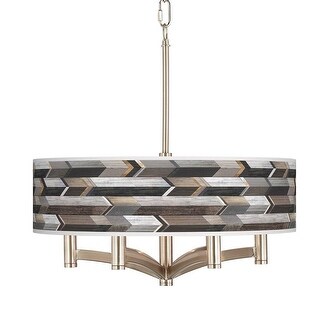 Woodwork Arrows 6-Light Nickel Pendant Chandelier - 20" x 19" - Bed ...