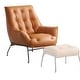 ACME Zusa Upholstered Accent Chair and Ottoman in Sandstone - Bed Bath ...