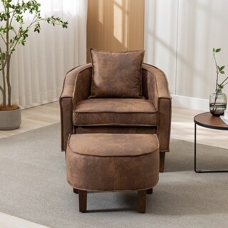 Microsuede Accent Chair with Ottoman - Bed Bath & Beyond - 37721661