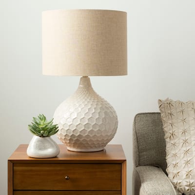 Livabliss Rustic Emma Table Lamp with Glazed Ceramic Base - Overstock ...