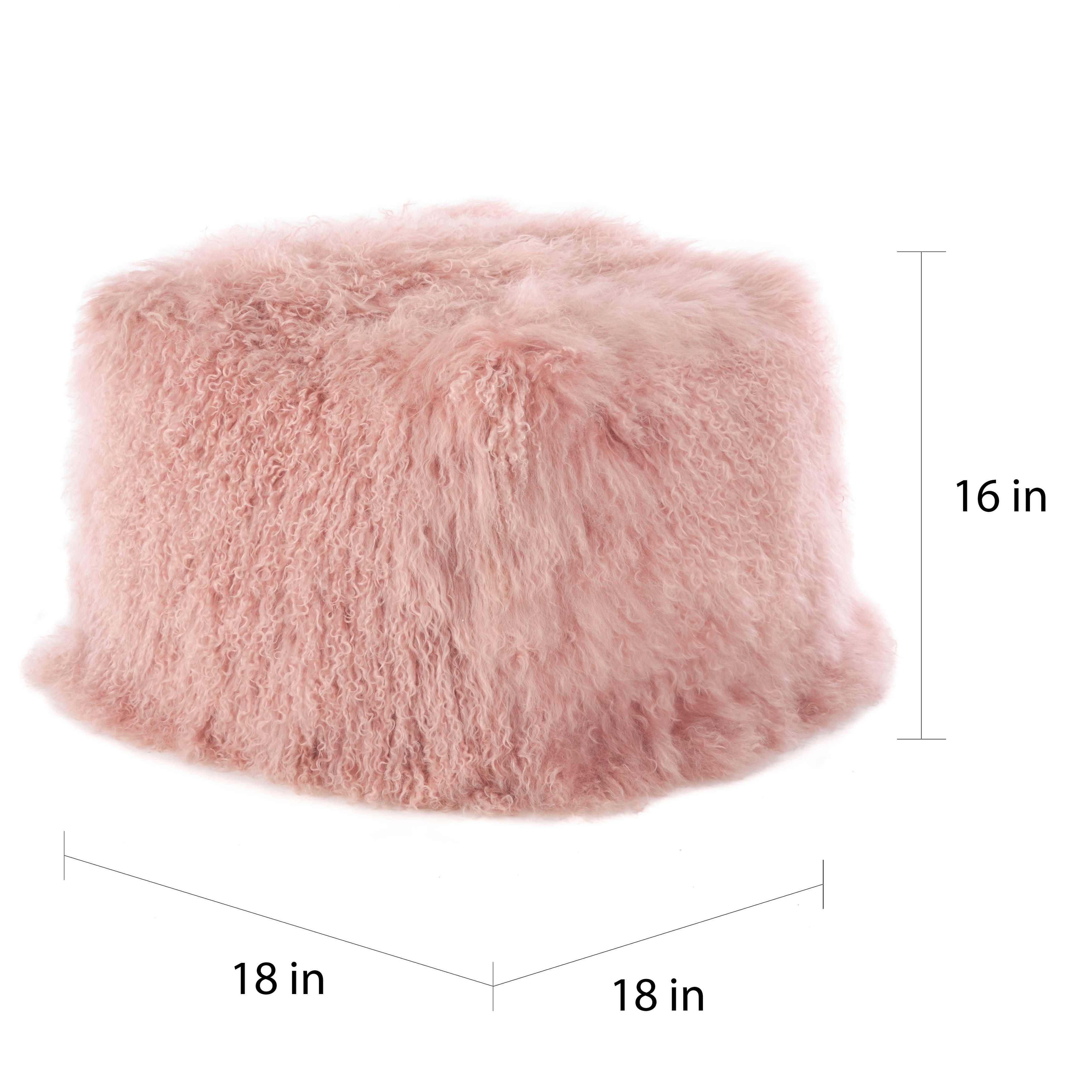 Mongolian Lamb Fur Wool Pouf Ottoman On Sale Bed Bath Beyond 12172796