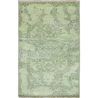 ECARPETGALLERY Hand-knotted Jules Ushak Lime Rug - 4'11 x 8'0 - Bed ...