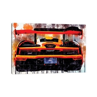 iCanvas "Mclaren Senna Rear View Orange Hypercar Orange Supercar ...