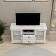 Modern Ultra White Glass TV Stand with Storage - Elegant Design, 2 ...