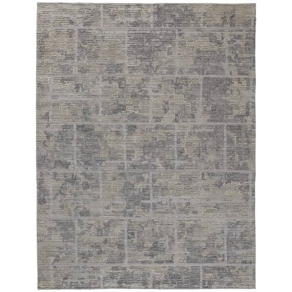 9' X 12' Gray And Ivory Abstract Hand Woven Area Rug - 3'6" - Bed Bath ...