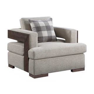 Harding Walnut Block Wide Leg Accent Chair - Bed Bath & Beyond - 40529499