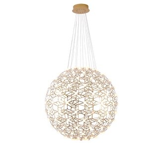 152-Light Gold ORB LED Chandelier With White Acrylic Diffusers - Bed ...