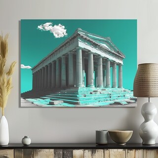 Designart "Green White Greek Historic Monument Photo II" Monuments ...