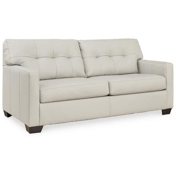 74 Inch Plush Sofa with Tufted Cushion Back, Bracket Legs, Beige ...