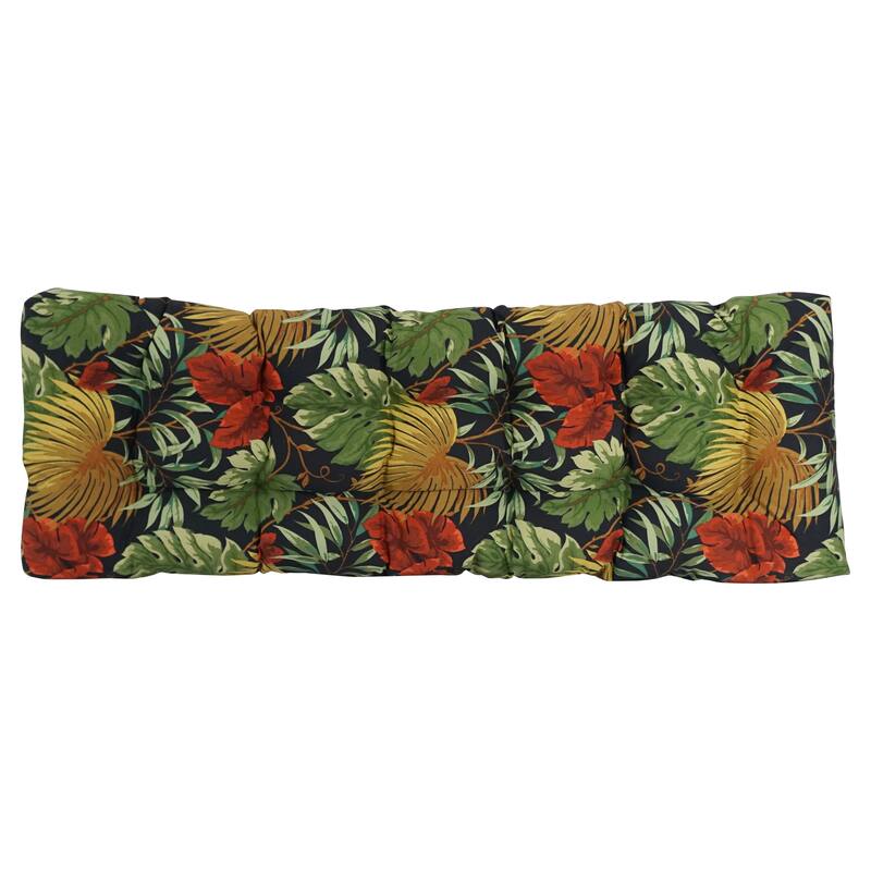 Tufted Indoor/Outdoor Bench Cushion (Multiple widths from 46 to 60 inch ...
