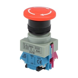 Emergency Stop Rotary Switch 2 Positions 1NO 1NC Latching Push Button ...