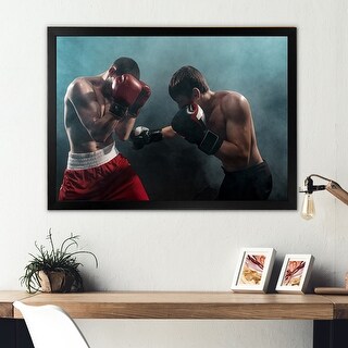 Designart "Two Professional Boxer Boxing" Boxing Framed Wall Decor ...