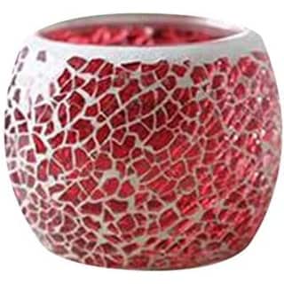 Mosaic Red Glass Crackle Candle Holder - Bed Bath & Beyond - 36541177