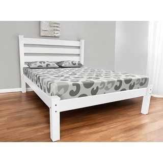 HomeRoots White Solid Wood Queen Bed Frame - Bed Bath & Beyond - 42755684