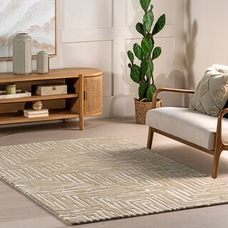 Brooklyn Rug Co Bijorne Modern Geometric Wool Area Rug - Bed Bath ...