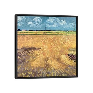 iCanvas "Wheatfield with Sheaves, 1888 " by Vincent van Gogh Framed ...