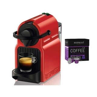 Breville Nespresso Inissia Original Espresso Machine (Red) Bundle - Bed ...