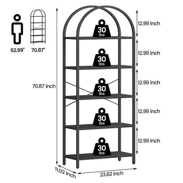 5 Tier Bookcase Arched Display Racks - On Sale - Bed Bath & Beyond ...