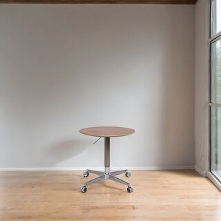 Movable Swivel End Table with Aluminum Base and Adjustable Height - Bed ...