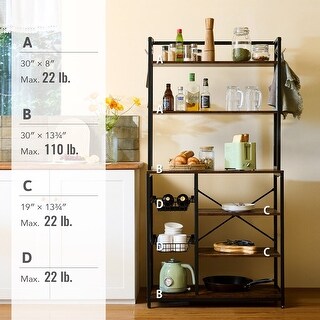 6 Tier Shelf with Adjustable Racks Baskets Kitchen Bathroom Corner ...
