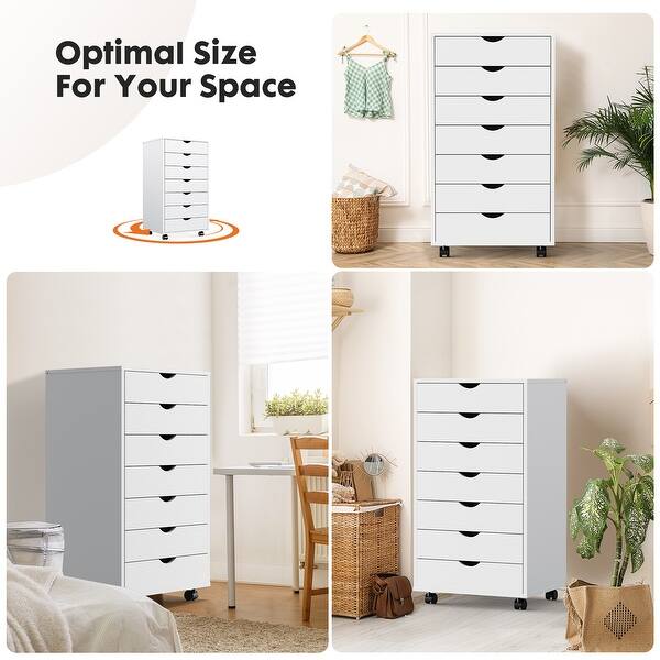 7 Drawer Chest - Storage Cabinets with Wheels Dressers Wood Dresser ...