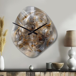 Grey Gold Captivating Liquid Ink - Abstract Marble Wall Clocks in ...