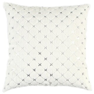 Ivory Silver Metallic Diamond Pattern Throw Pillow - Bed Bath & Beyond ...