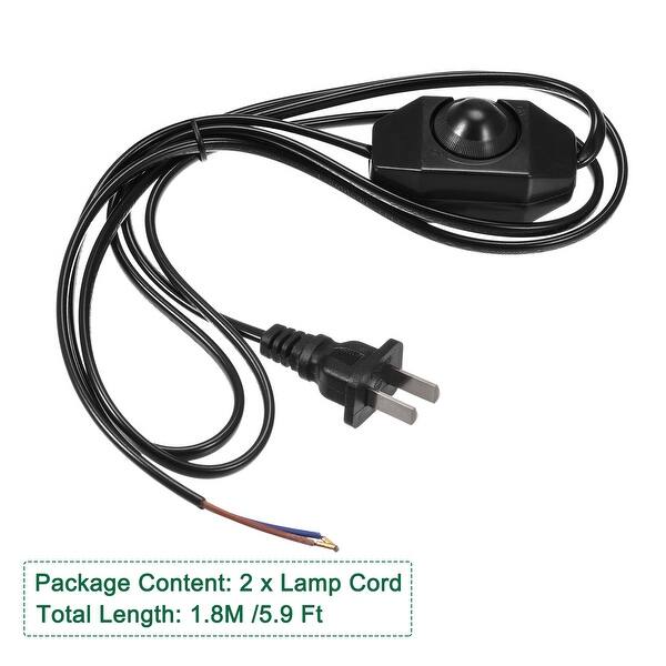 Lamp Cord with Dimmer Switch Power Wire 1.8M Black Lamp Repair Part - 5 ...