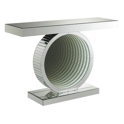 Angelonia Infinity Mirror LED Entryway Console Table Silver - Overstock ...