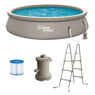 Summer Waves 14ft x 36in Quick Set Ring Above Ground Pool, Gray ...