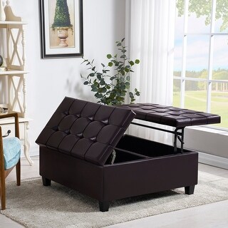 Multipurpose Upholstery Storage Foot Rest Sofa Stool, Black - Bed Bath ...