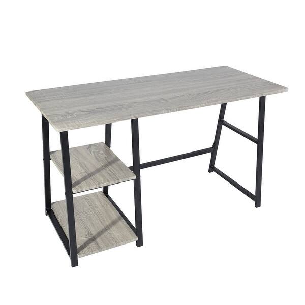Industrial Style Wooden Computer Desk - Multi-functional Workstation ...