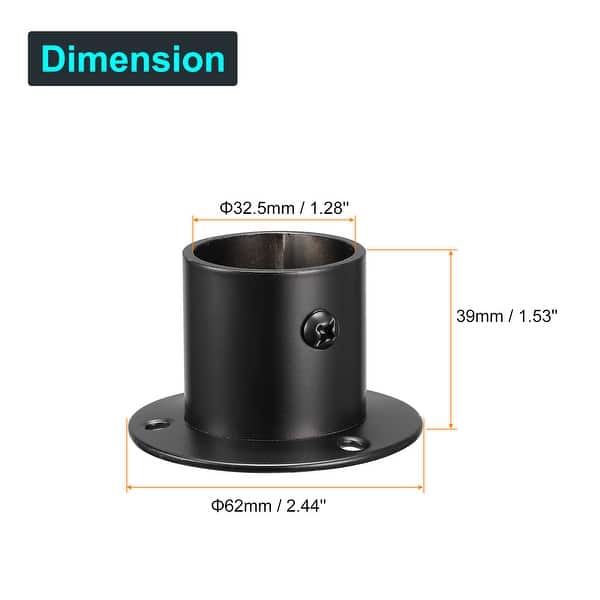 Stainless Steel Pole Sockets Flange Rod Holder Bracket Support, 8Pcs ...