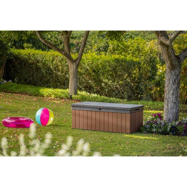 Keter Darwin 100 Gallon Large Durable Resin Outdoor Storage Deck Box ...
